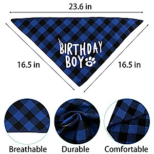 37 Pack Dog Birthday Party Supplies, Dog Birthday Boy Bandana with Dog Birthday Banner Balloon Pet Birthday Hat Bowtie Birthday Number Cake Topper for Pet Doggie Puppy Birthday Party Decorations