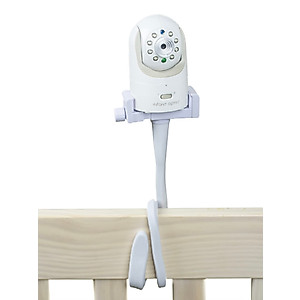 Pay's Place Universal Baby Monitor Mount, Longer White Flexible Silicon Baby Camera Mount, Ideal Baby Monitor Holder to Crib Bassinet Playpen, Baby Monitor Stand, Compatible w/Infant Optics Mount