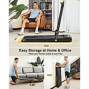 TIMETOOK Under Desk Treadmill, 2 in 1 Folding Treadmill 2.5HP Walking Treadmill with 265lb Weight Capacity, Walking Pad Design, Electric Foldable Treadmill for Home Office