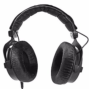 Upgrade Black Velvet Replacement Ear Cushion Earpads Compatible with Beyerdynamic DT990/dt990 pro / DT880 / DT770/PRO Headphones Memory Foam Ear Cups