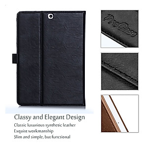 ProCase Galaxy Tab S2 9.7 Case - Leather Stand Folio Case Cover for Galaxy Tab S2 Tablet (9.7 inch, SM-T810 T815 T813) -Black