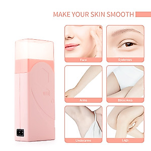 Portable Wax Warmer for Hair Removal, Electric Roll On Wax Heater for Depilatory Wax Melts, Wax Warmer Kit Home Waxing Machine for Women and Men