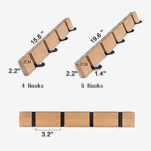 KYSMOTIC Pink Coat Hooks Wall Mounted for Girls, Modern Pink Coat Rack with Folding Hooks, Beautiful Pink Hooks for Girl Bedroom – Pink 4 Hooks