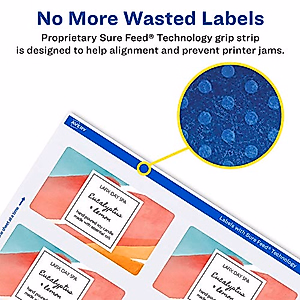 Avery Durable Waterproof Rectangle Labels with Sure Feed, 1.5" x 3.75", 1,000 Oil and Tear-Resistant Waterproof Labels, Print-to-The-Edge, Laser/Pigment-Based Inkjet Printable Labels