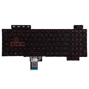 SUNMALL Replacement Keyboard Compatible with Asus TUF Gaming FX505DD FX505DV FX505DU FX505DY FX505GD FX505GE FX505GM FX505GT TUF705DD TUF705DT TUF705DU FX86 Series with Red Backlight