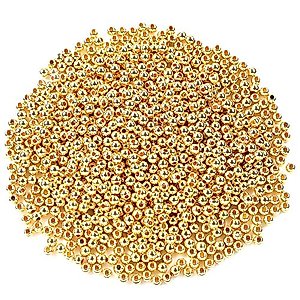 1200Pcs 4mm Smooth Round Beads Gold Spacer Loose Ball Beads for Bracelet Jewelry Making Craft