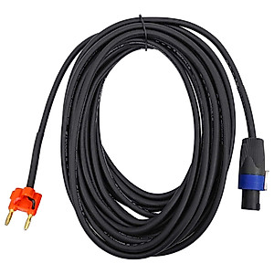 Rockville RSB17 35 Foot Speakon to Banana Speaker Cable, 16 Gauge, 100% Copper!
