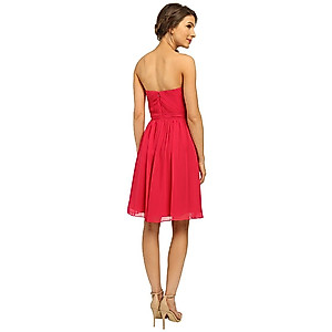 Calvin Klein Women's Strapless Fit and Flare Dress with Ruched Bodice, Fuchsia, 10