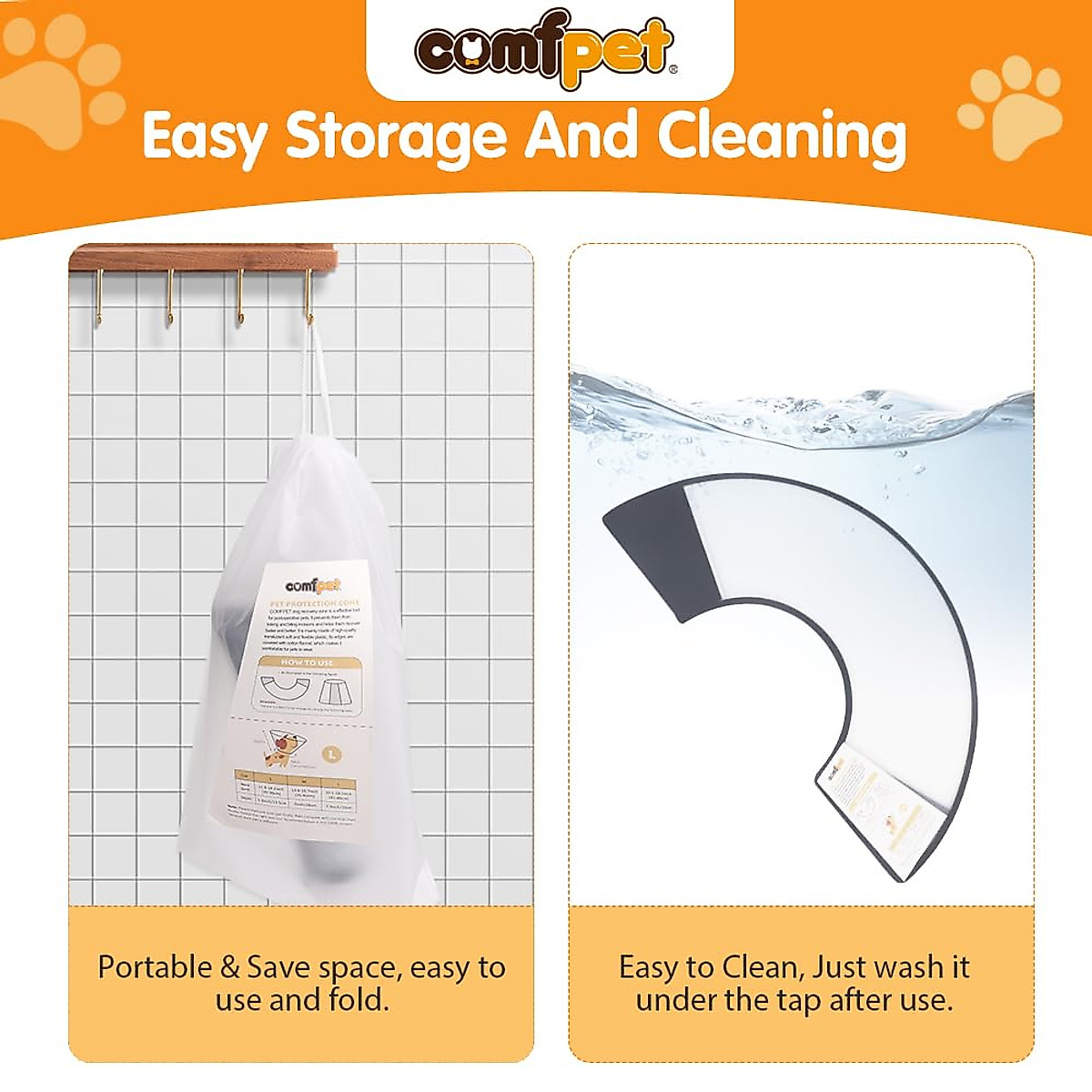 COMFPET Dog Cones for Medium Dogs and Cats Recovery After Surgery, Cone of Shame for Pets to Stop Licking for Small Medium Large Breed, Ecollar for After Surgery