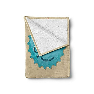 Lunarable 1950s Throw Blanket, Retro Bottle Caps Design Beer Drink Soda Old Times Old Days Memories Fun Happy, Flannel Fleece Accent Piece Soft Couch Cover for Adults, 50" x 70", Multicolor