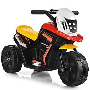 Costzon Toddler Motorcycle, 6V Battery Powered 3 Wheels Ride on Motorcycle with Cartoon Windshield, Music, Horn, Forward Backward Switch, Electric Motorcycle for Kids Toddlers Girls & Boys
