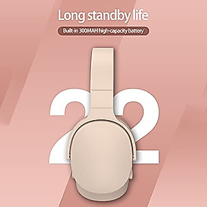 YOZUMD Wireless Headset HiFi Foldable Intelligent Noise Reduction Over-Ear Headphone,Ergonomic Bluetooth-Compatible 5.1 Stereo Bluetooth Headphone for Sports Gaming Beige