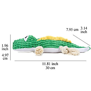 WildWave Dog Plush Toys Dog Chew Toys Pet Squeaky Toys with Squeaker, Interactive Chewing and Long-lasting Soft Toys for Puppy Small Medium Dogs Teeth Cleaning Training(Crocodile)