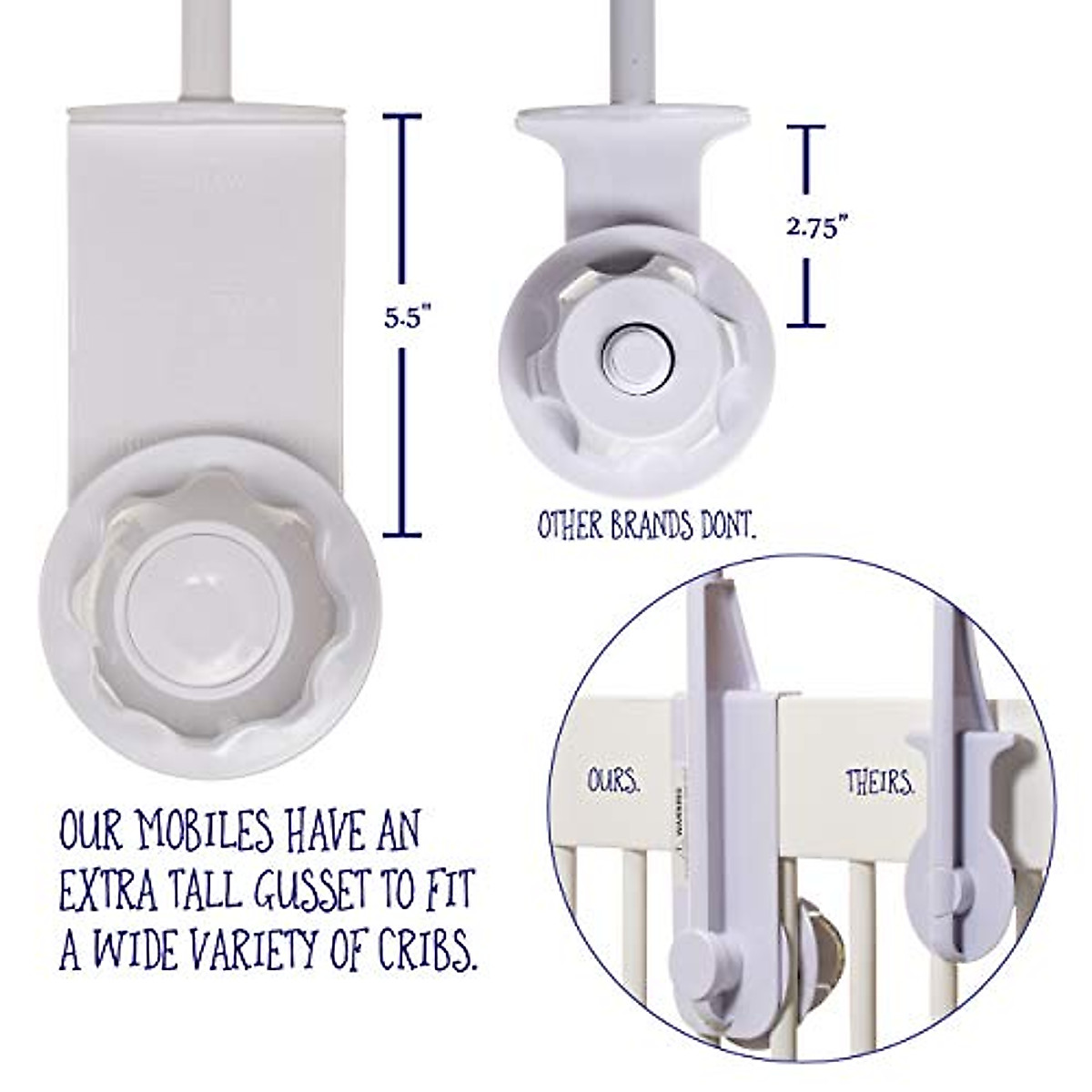 Glenna Jean DIY Non Musical Baby Crib Mobile Music Box Holder Arm Bracket Nut Screw Box