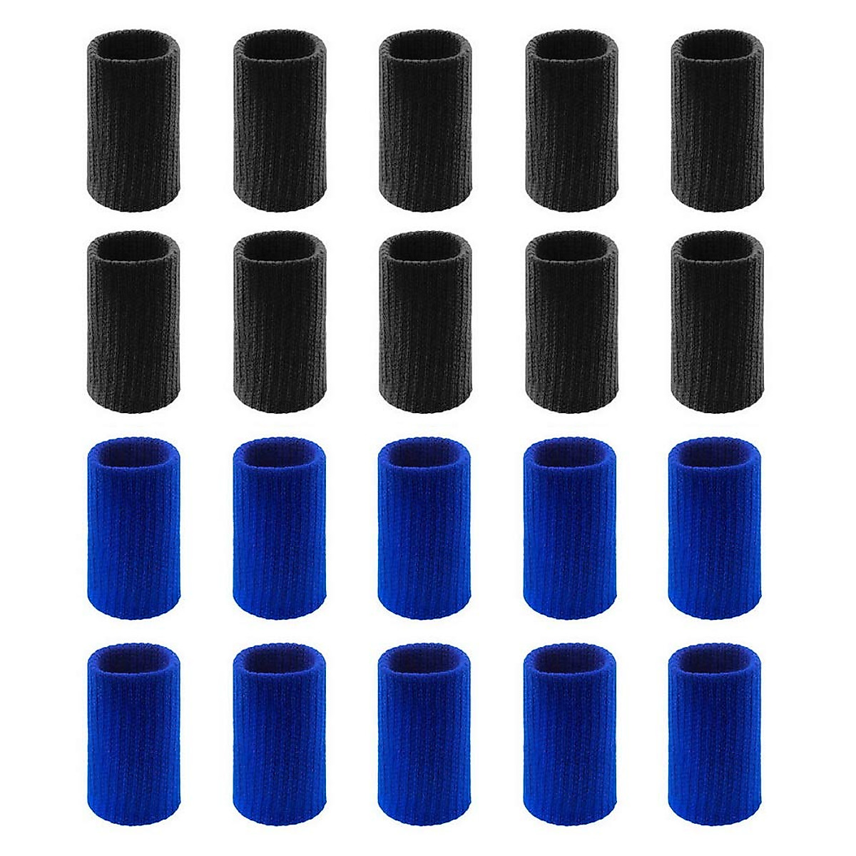 20 PCS Finger Sleeves Protectors, Sport Finger Sleeves Finger Splints Thumb Finger Brace Support Elastic Thumb Sleeves for Relieving Pain Arthritis Trigger Finger(Blue Black)