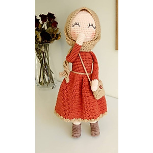 Crochet Hijab Doll, Amigurumi Muslim Doll, Muslim dolls for girls, Muslim toy, Ramadan gift, Muslim Gift, Eid Gifts For Kids, Ramadan gifts for kids (Brick color)