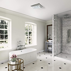 Hunter 90064z Ellipse Decorative Bathroom Ventilation Exhaust Fan with Light and Night-Light, Matte Opal Glass, Brushed Nickel Finish, 100 CFM, Medium