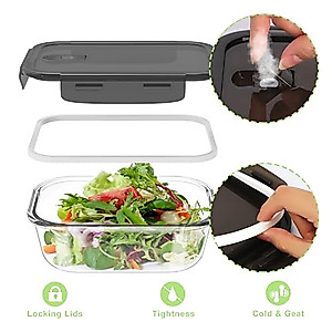 ZRRHOO 10 Pack Orange Food Storage Container Set, Glass Meal Prep Containers with Lids (Built in Vent), Airtight Bento Boxes for Microwave, Oven, Freezer and Dishwasher, BPA Free & Leak Proof