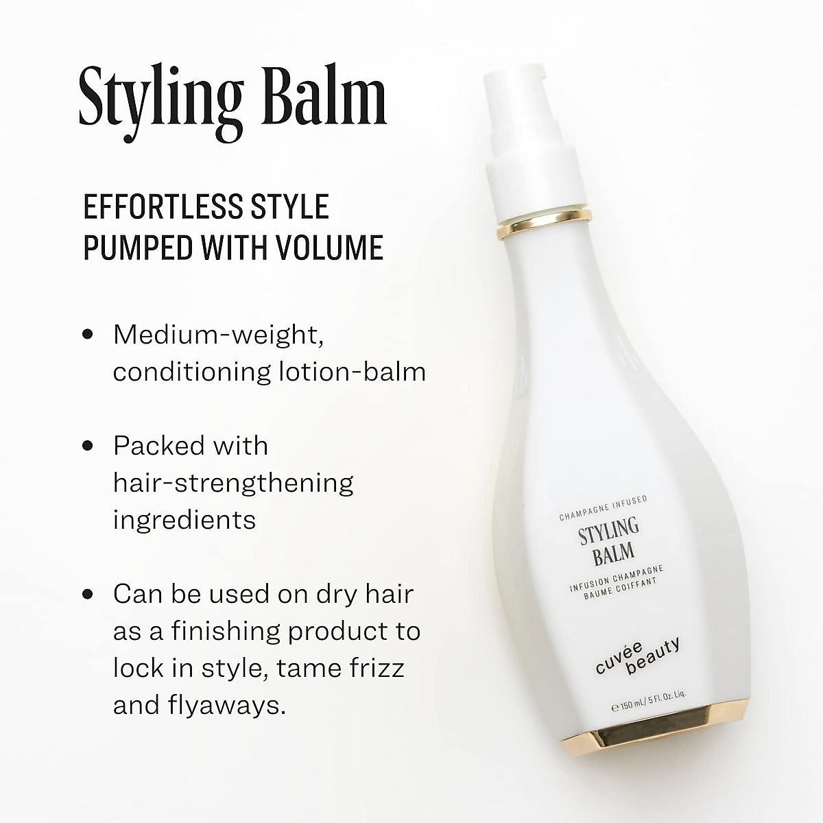 CUVÉE BEAUTY Styling Balm - 5 fl oz - Smooths Frizz, Creates Effortless Volume, Adds Shine & Protects from Styling Damage