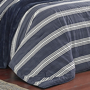 Nautica - King Duvet Cover Set, Cotton Reversible Bedding with Matching Shams, Stylish Home Decor (Craver Navy, King)