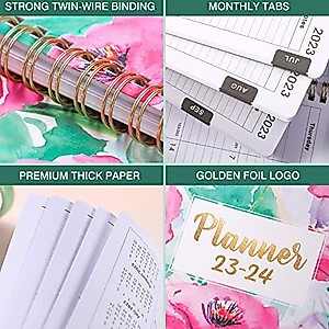 Planner 2023-2024 - July 2023-June 2024, Academic Planner 2023-2024, Weekly & Monthly Planner, 8" x 10", 2023-2024 Planner with Twin-Wire Binding, Thick Paper, Check Boxes, Printed Monthly Tabs,