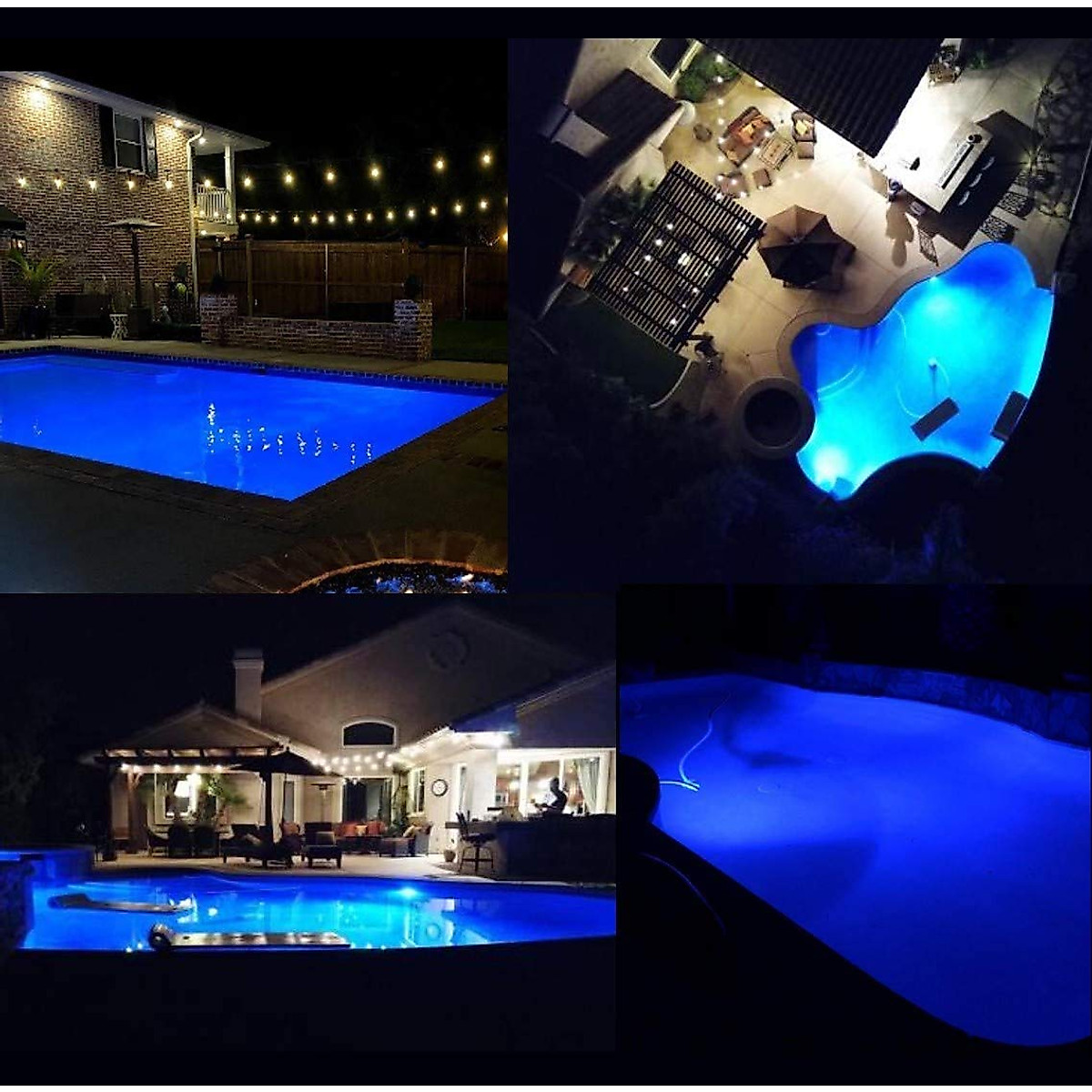 Blue LED Spa Light Bulb 120v 15W 1500 Lumen Endless Dark Ocean Blue Par20 Swimming Spa Bulb for Pentair and Hayward Spa System E26 Base