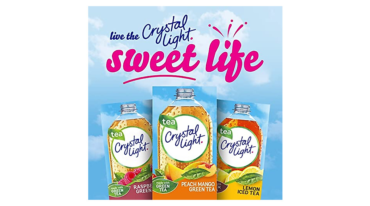 Crystal Light Peach Mango Green Tea Powder Mix | Zero Sugar & Low Cal