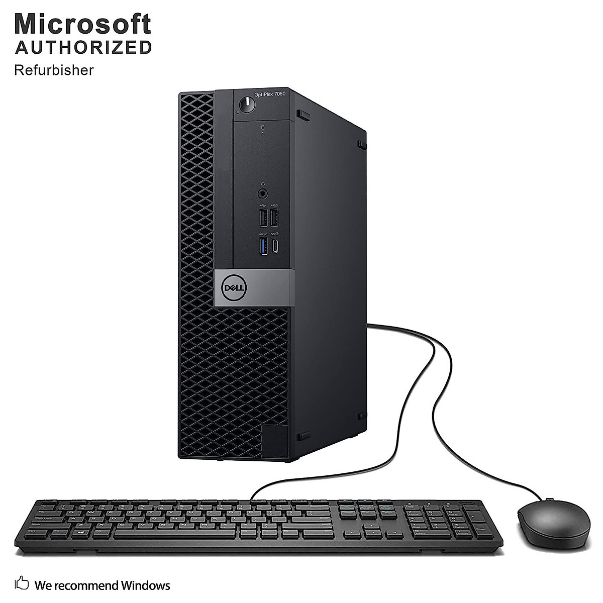 Dell OptiPlex 7060 SFF High Performance Desktop Computer, Intel Six Core i5-8500 up to 4.1GHz, 16G DDR4, 256G SSD, WiFi, BT, 4K Support, DP, Windows 10 Pro 64 Bit English/Spanish/French(Renewed)
