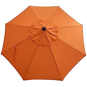 Bayside21 9' Patio Umbrella Outdoor Table Umbrella with Crank, Auto Tilt, Durable Solution Dyed Polyester Fabric Umbrella Canopy, Faded Resistant, UV Protection SPF 50+, Solartex Fabric Orange