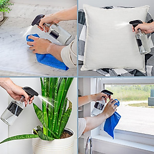 Cornucopia 16oz Clear Glass Spray Bottles w/Chalk Labels (2 Pack); Boston Round Bottles with 3-Setting Adjustable Heavy Duty Sprayers