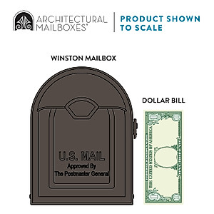 Architectural Mailboxes 8830RZ-10 Winston Post Mount Mailbox, Rubbed Bronze