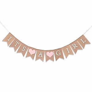 Burlap Banner for Baby Girl Shower - Baby Girl Shower Decorations,Its A Girl Burlap Banner,Best Girls Birthday Party Supplies (Its A Girl Burlap Banner)