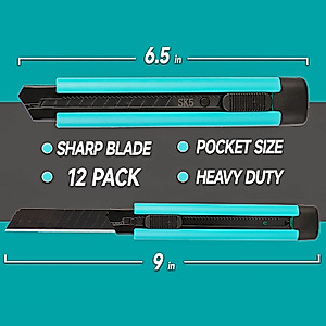 RVOGJP Premium Utility Knife, 1PC Retractable All Metal Heavy Duty Box Cutter, Quick Change Blade Razor Knife, with 3 Extra Blades