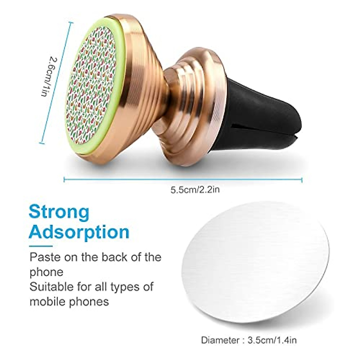 Mexican Style with Cactus Magnetic Phone Holder for Car Air Vent Holder Clip Compatible with All Smartphones & Tablets