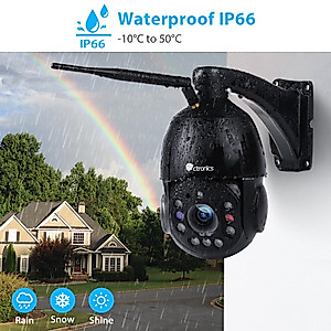 Ctronics 5MP 30X Optical Zoom Security Camera WiFi Outdoor, 2.4/5Ghz WiFi Dome Surveillance Cameras with Auto Cruise & Zoom, 492ft Night Vision,Human Detection,IP66