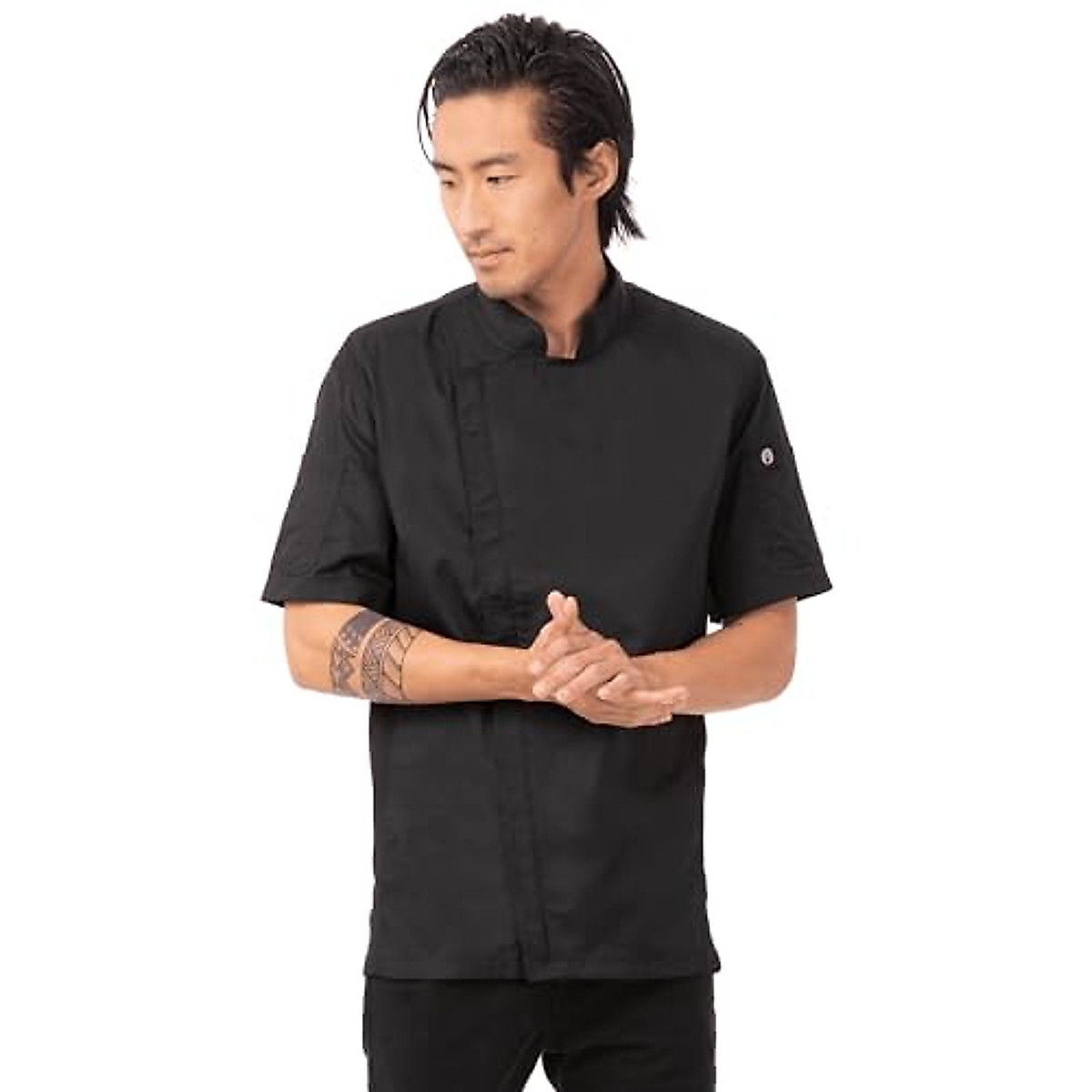 Chef Works Men's Springfield Chef Coat, Black, Large