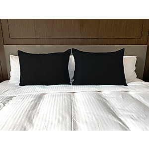 iMaylex Soft 100% Egyptian Cotton Zipper Pillow Case, Cozy and Lightweight Pillowcase, Set of 2, Black, Standard, 20" x 26"