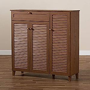 Baxton Studio Shoe Cabinets, One Size, Walnut
