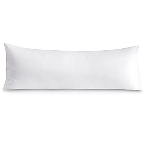 Body Pillowcase 20X48 Body Pillow Cover White Zipper Closer Set of 1 Piece Body Pillow Case Premium -600 Thread Count Hotel Quality 100% Soft Egyptian Cotton Body Pillowcases 20 x 48,White Solid
