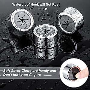 Eiqer 8 Pack Kitchen Towel Holder, Self Adhesive Wall Dish Towel Hook, Round Wall Mount Towel Holder for Bathroom, Kitchen and Home, Wall, Cabinet, Garage, No Drilling Required