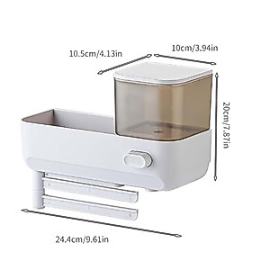 XUZHID Storage Rack,Multifunctional Sink Organiser Kitchen Soap Dispenser and Storage Rack with Drainage Systems Dishwashing Liquid Holder