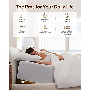 Furgle Adjustable Bed Frame, Adjustable Bed Base Split King for Stress Management, Zero Gravity Base, Head and Foot Incline with 3-Speed Massage, Anti-Snore, Memory Pre-Sets（2TXL）