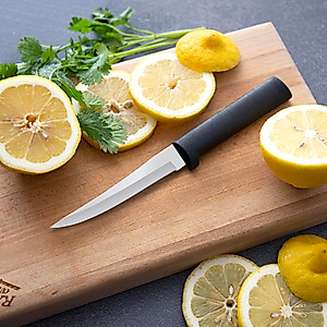 Rada Cutlery Super Parer Paring Knife Stainless Steel Resin Made in the USA, 8-3/8 Inches, Black Handle