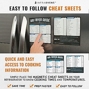 Air Fryer Accessories Compatible with Instant Pot Vortex, Cosori, Ultrean, Chefman, Breville + More, Air Fryer Rack, Air Fryer Cheat Sheet Guides, Air Fryer Liners and Cleaner Brush by INFRAOVENS
