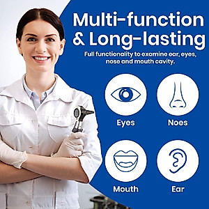 Zyrev 2 in 1 Otoscope Oph Set - Perfect for Nursing & Medical Students with Carry Case, Sight Chart & Replacement Ear Speculums