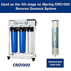 iSpring MCRO1000 RO Membrane Replacement Filter for Tankless Commercial Reverse Osmosis Water Filtration System CRO1000, 1000 GPD