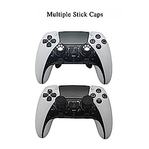 MOJOXR Controller Silicone Cover and Stick Caps for PS5 DualSense Edge Wireless Controller,Anti-Slip Protector Skin and 10 Thumb Grip Caps Accessories for Playstation5 Edge Controller (black)