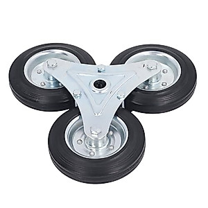 Fafeicy Stair Climbing Wheel, 6 Inch 300LBS Load Capacity Triangular Rubber Caster, Slip Resistant, Galvanized Iron Hub, Solid Tire for Stairs, Fafeicycpav6mgnh1
