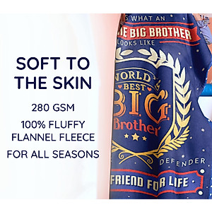 InnoBeta Big Brother Gifts Blanket for Boys, Toddlers on Birthday, Christmas - World's Best Big Brother Flannel Blanket, 40"x 50"