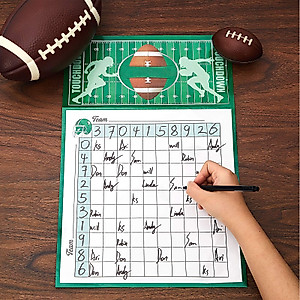 Zonon Square Game Sheet Posters Football Game Squares 100 Grids Score Record Posters Square Football Party Posters Sports Games Decorations for Football Match Party, 11 x 17 Inches (30 Pieces)